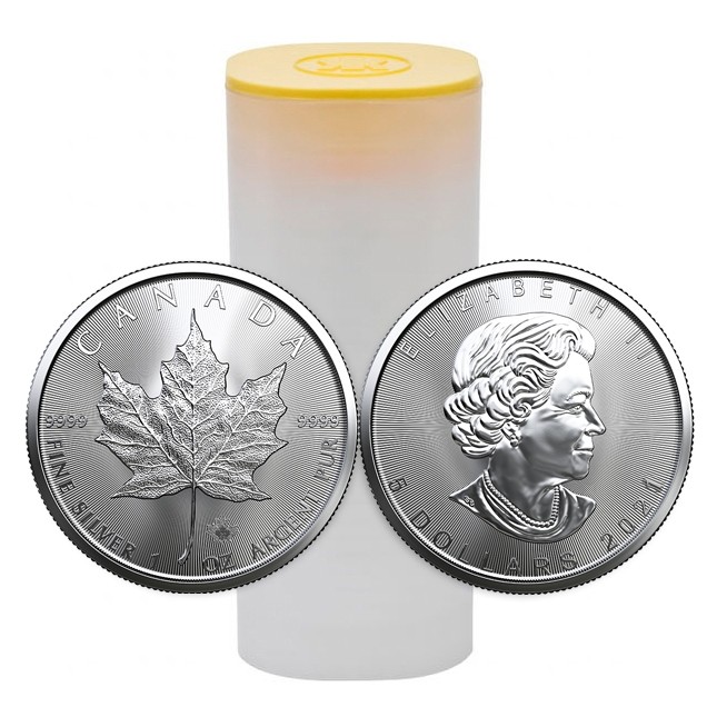 Buy the 2021 Canada 1 Oz Silver Maple Leaf Coins (BU) Roll/Tube of 25 ... Buy the 2021 Canada 1 Oz Silver Maple Leaf Coins (BU) Roll/Tube of 25 ...